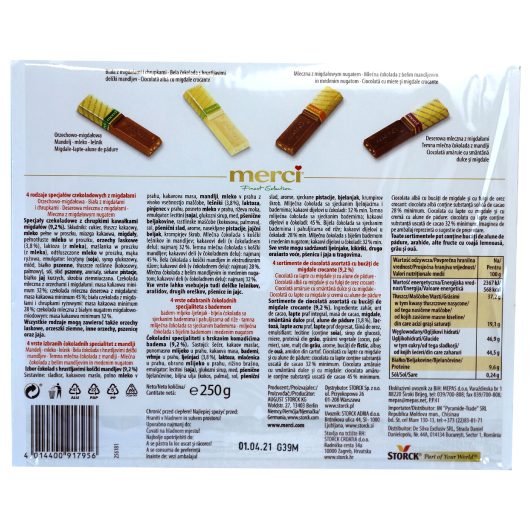 Cutie Bomboane Merci- 250g- Assorted Crispy Almond Chocolates – Ghiocela